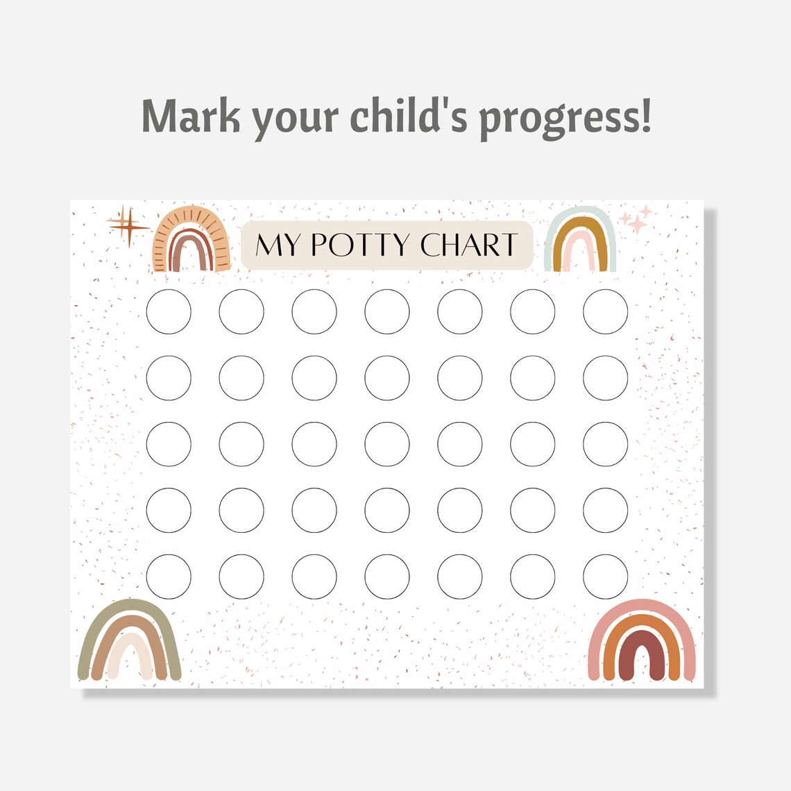 Boho Rainbow Potty Chart, Potty Training Chart, Sticker Potty Chart ...