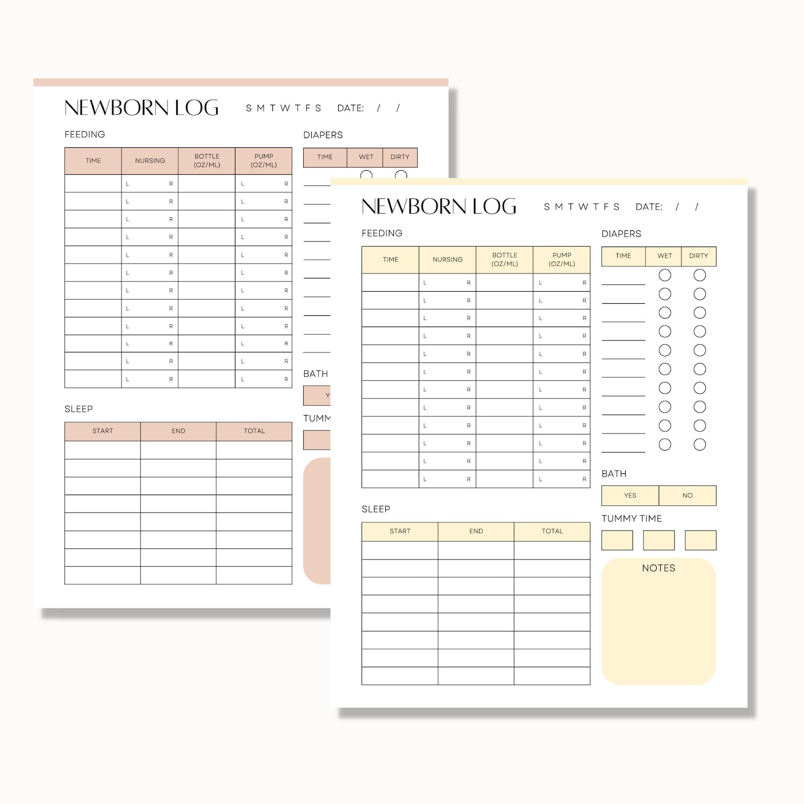 Newborn Daily Care Log, Baby Care Log, Baby Feeding Tracker ...
