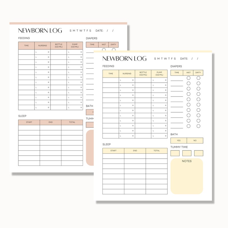 Newborn Daily Care Log, Baby Care Log, Baby Feeding Tracker ...