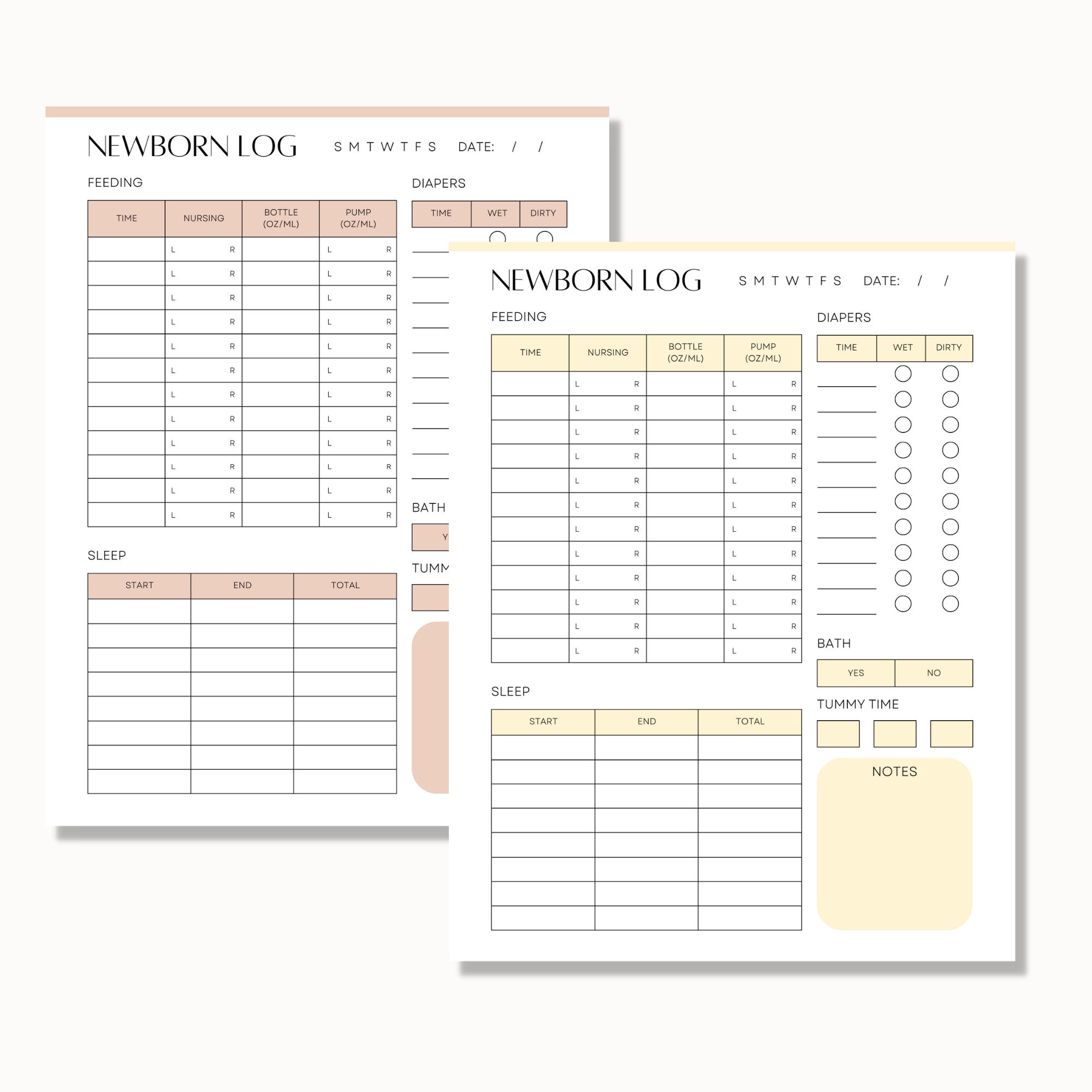 Newborn Daily Care Log, Baby Care Log, Baby Feeding Tracker ...