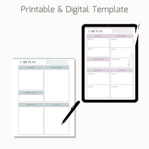 Printable Nursing Care Plan, Nurse Care Plan Template, Nursing Student ...