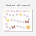 Boho Butterfly Reward Chart, Printable Sticker Chart, Toddler Reward ...