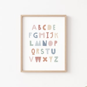 Set of 2 Rainbow Alphabet Numbers Poster, Colorful Funky Alphabet Print ...
