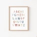 Set of 2 Rainbow Alphabet Numbers Poster, Colorful Funky Alphabet Print ...
