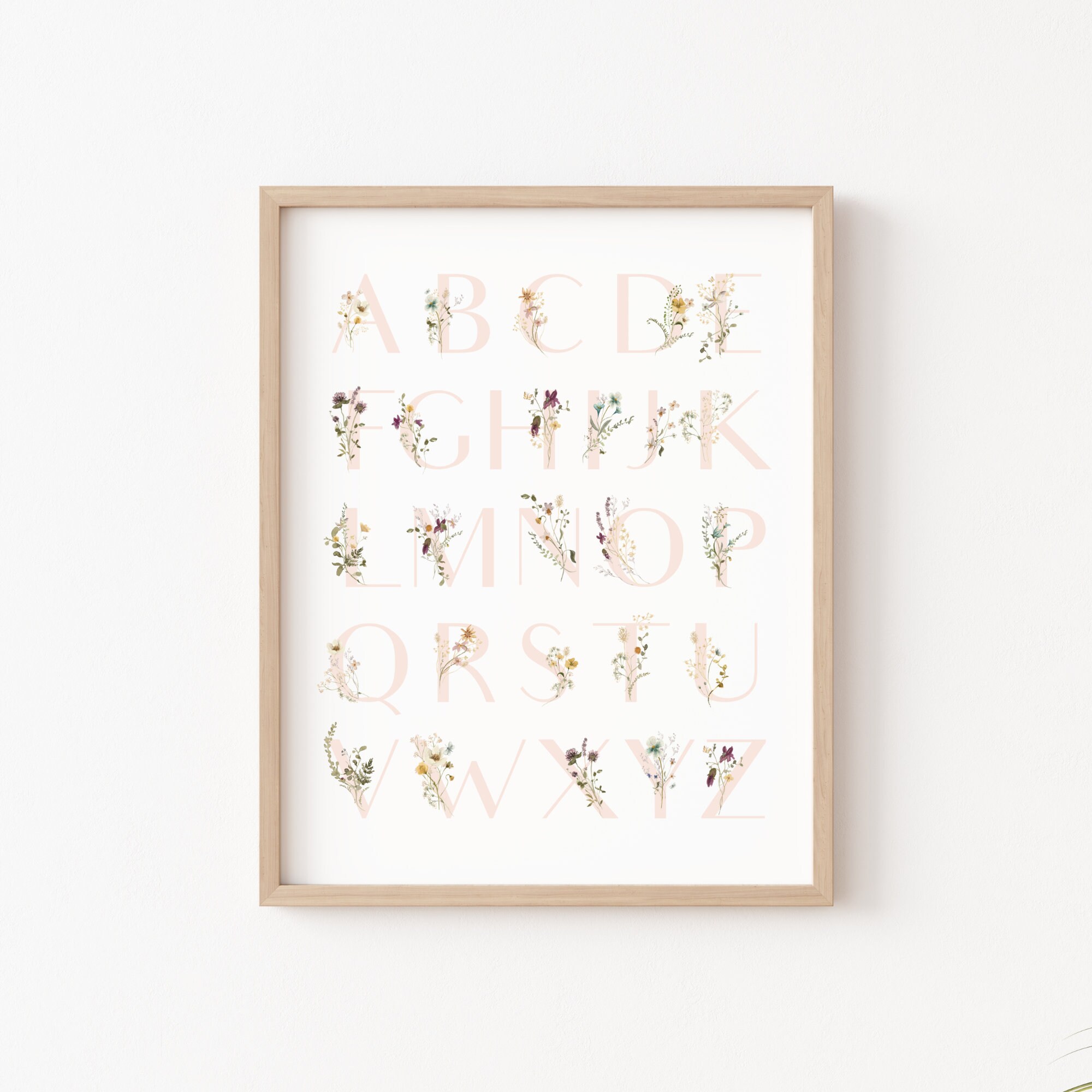 Set of 2 Wildflowers Alphabet Numbers Poster Floral Alphabet - Etsy