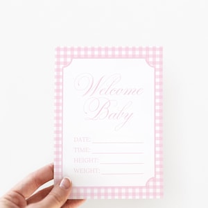 Printable Watercolor Baby Girl Bassinet Sign, Custom Monogram Hospital ...