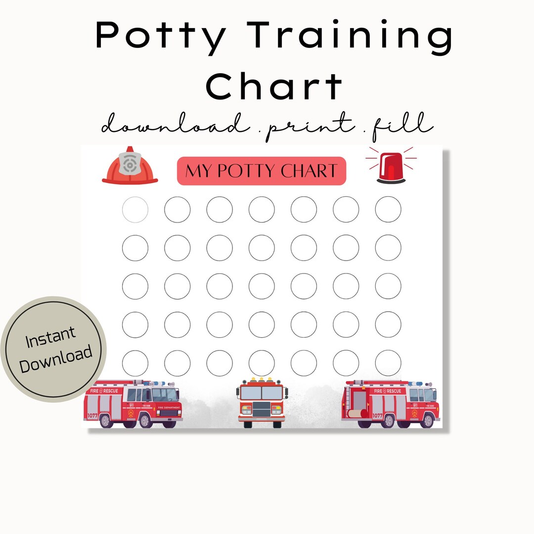 Fire Truck Potty Chart Potty Training Chart Sticker Potty - Etsy UK