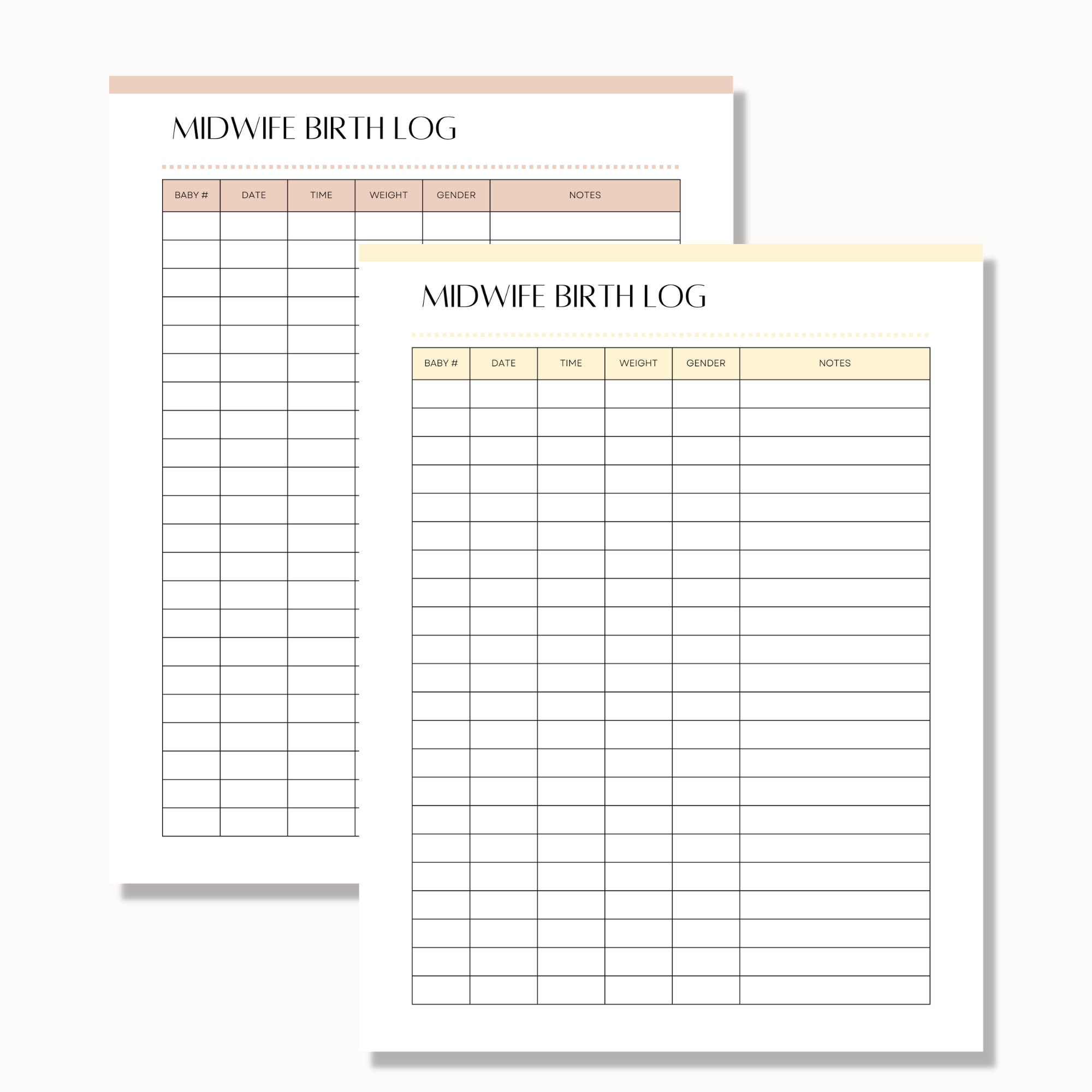 Printable Midwife Birth Log Student Midwife Delivery Log - Etsy