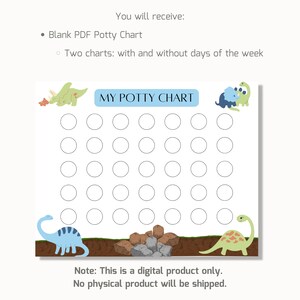 Dinosaur Potty Chart Dino Potty Training Chart Sticker Potty - Etsy