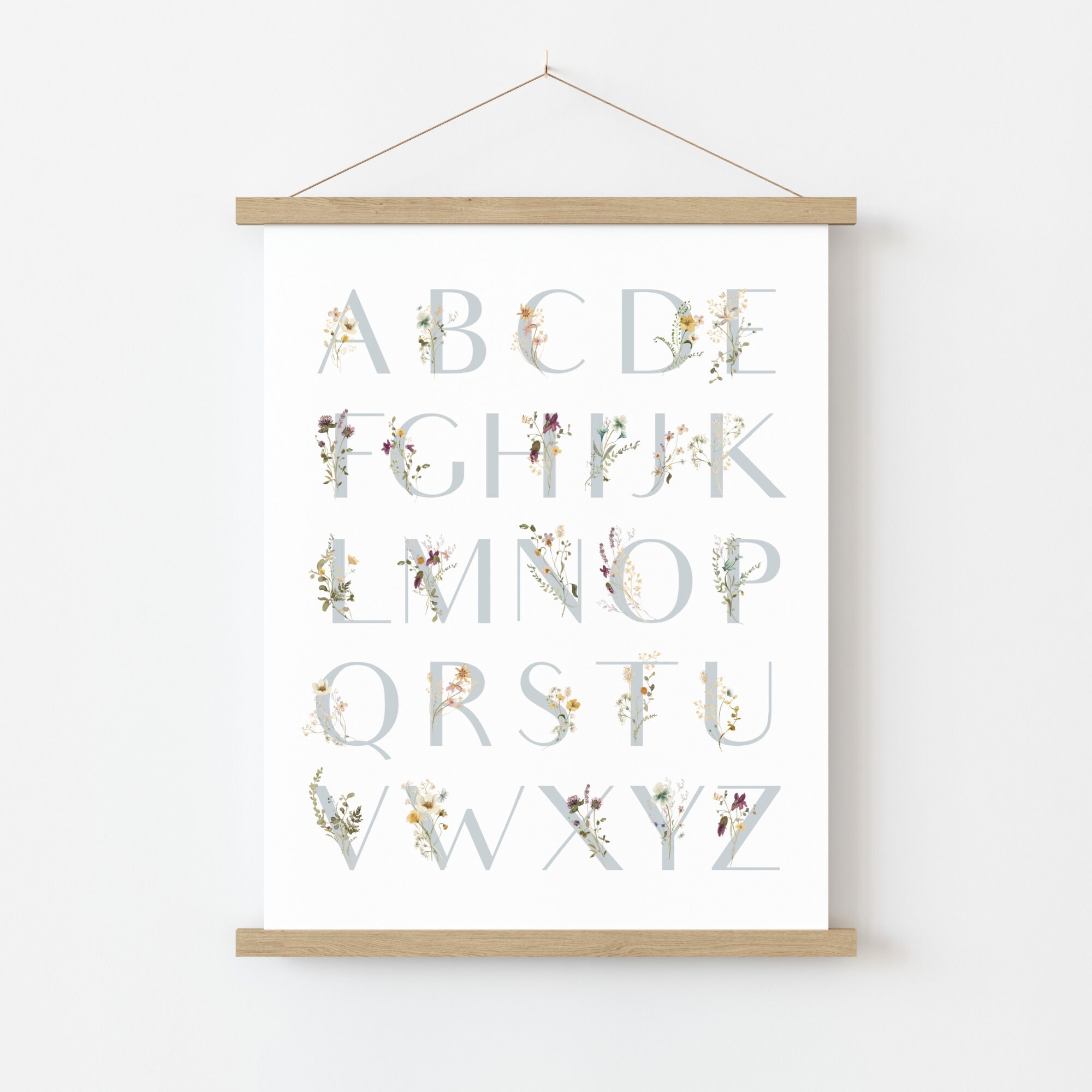 Wildflower Alphabet Poster, Floral Alphabet Print, Printable ...