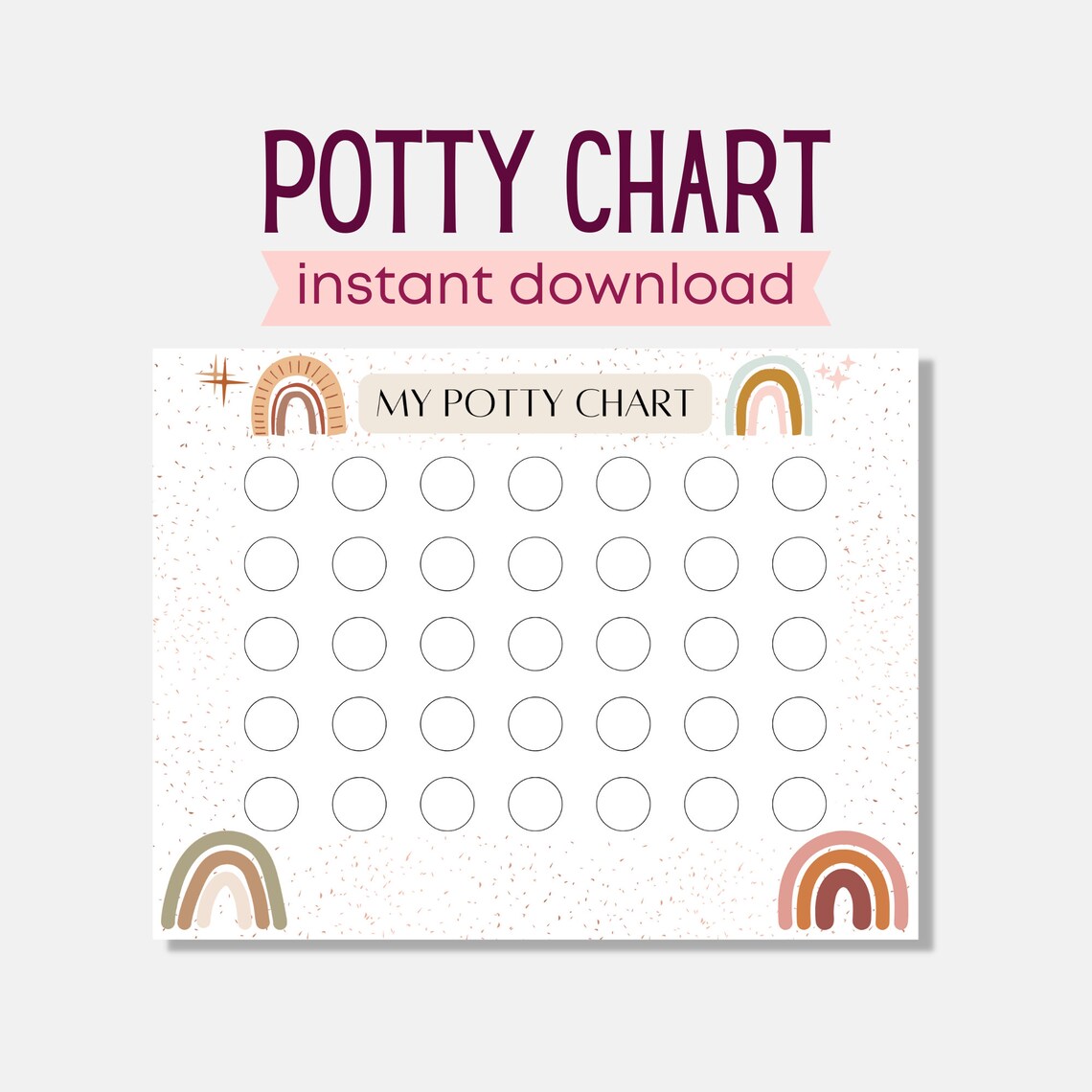 Printable Potty Training Chart, Toddler Potty Chart, Girl Toilet ...