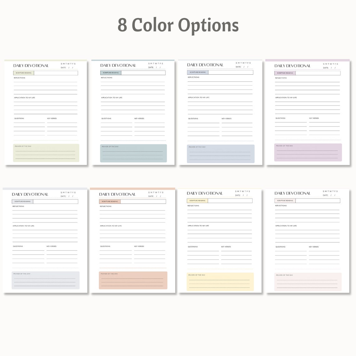 Printable Daily Devotional, Bible Study Template, Faith Journal, Prayer ...