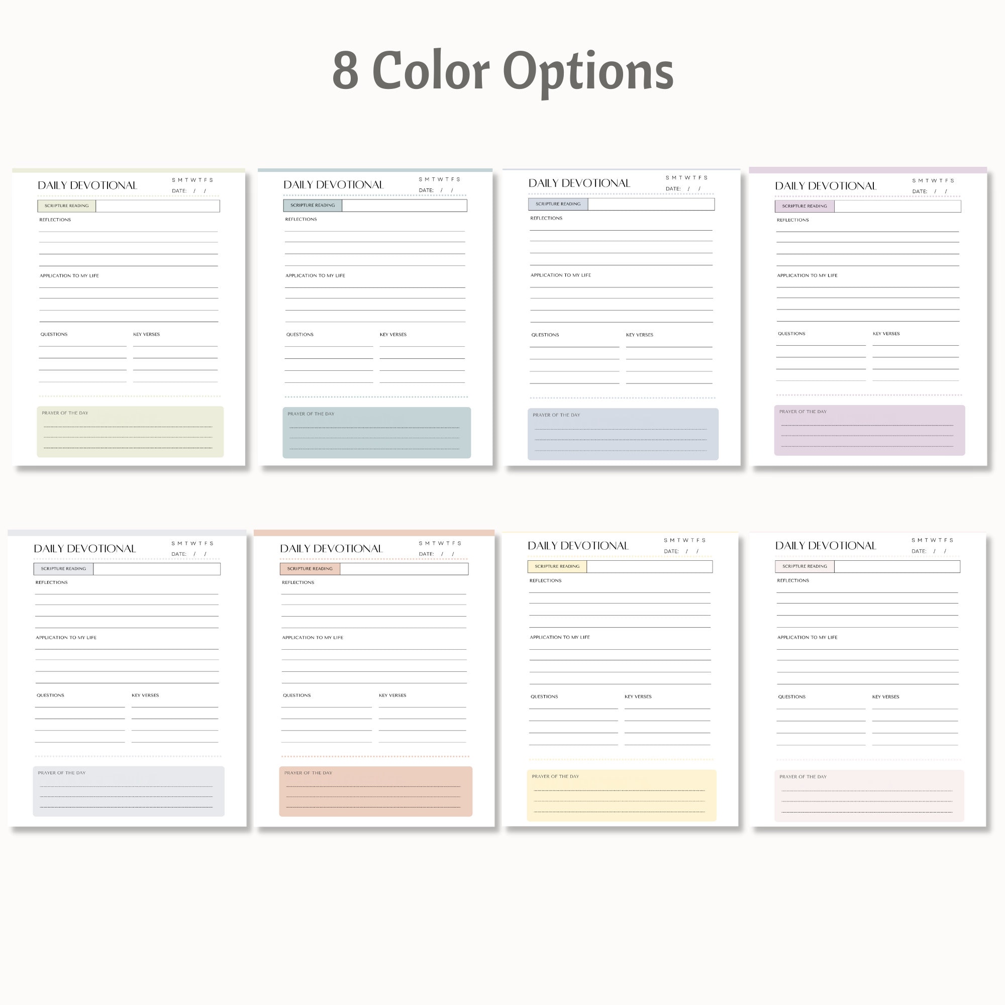 Printable Daily Devotional, Bible Study Template, Faith Journal, Prayer ...