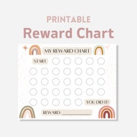 Boho Butterfly Reward Chart, Printable Sticker Chart, Toddler Reward ...
