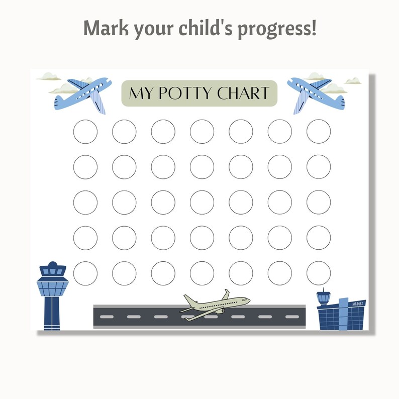 Airplane Potty Chart Potty Training Chart Sticker Potty - Etsy