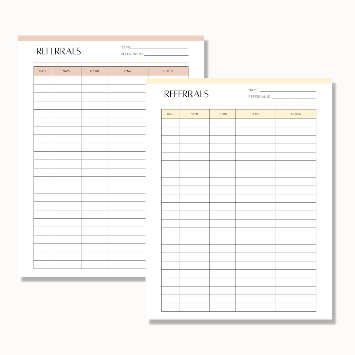 Printable Referral Tracker, Referral Contacts, Medical Referral Sheet, Referrals Form Tracker ...