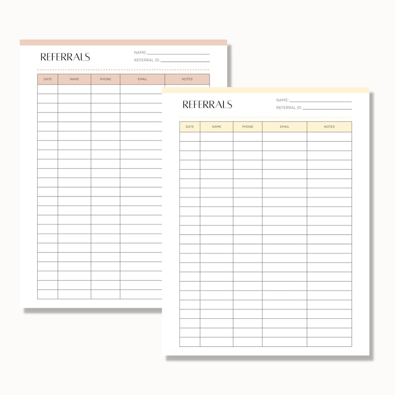 Printable Referral Tracker, Referral Contacts, Medical Referral Sheet ...