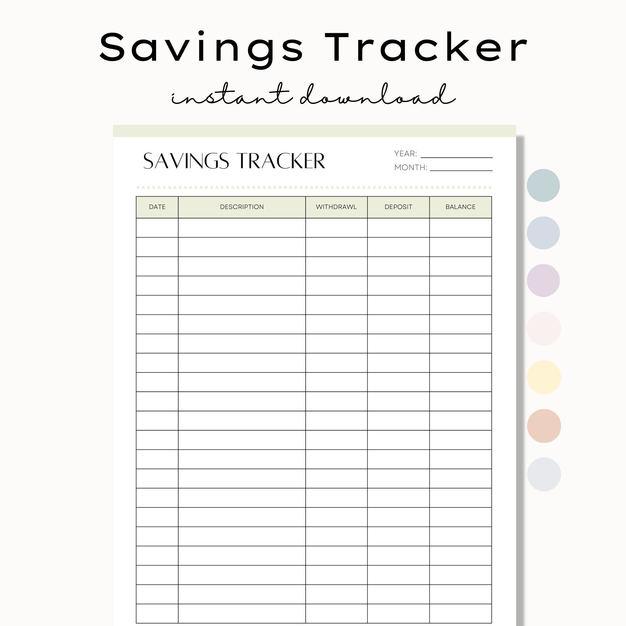 Printable Savings Tracker Sinking Funds Tracker Savings - Etsy