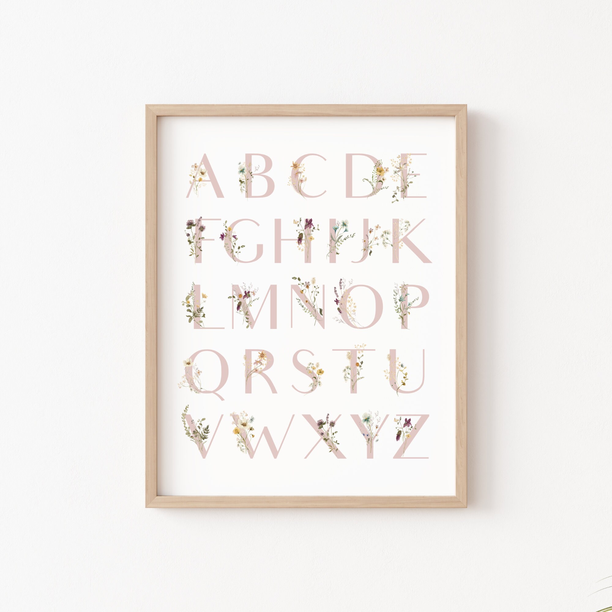 Set of 2 Wildflowers Alphabet Numbers Poster Floral Alphabet - Etsy