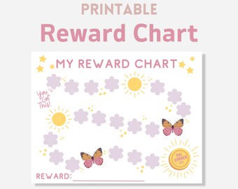Boho Rainbow Reward Chart, Printable Sticker Chart, Toddler Reward ...
