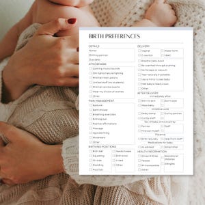 Birth Plan Template, Editable Birth Preferences, Printable Birth Plan ...