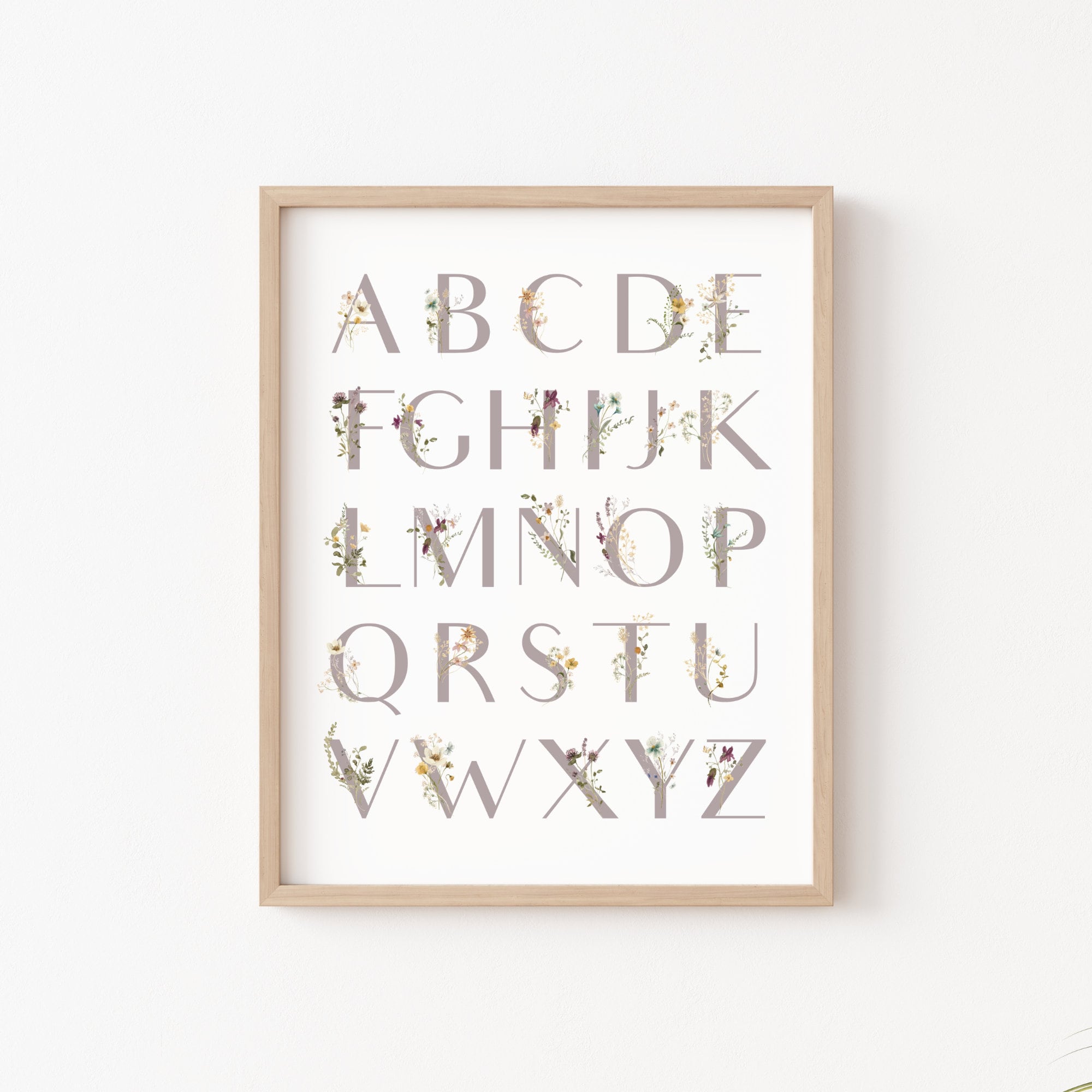 Set of 2 Wildflowers Alphabet Numbers Poster Floral Alphabet - Etsy