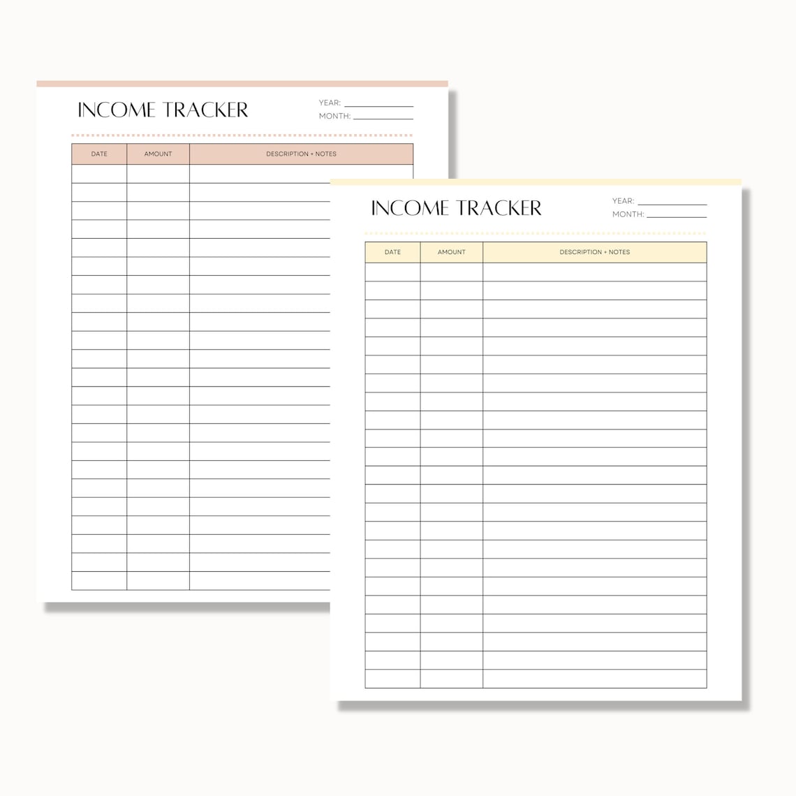Printable Income Tracker Sheet, Income Planner, Finance Planner, Income ...