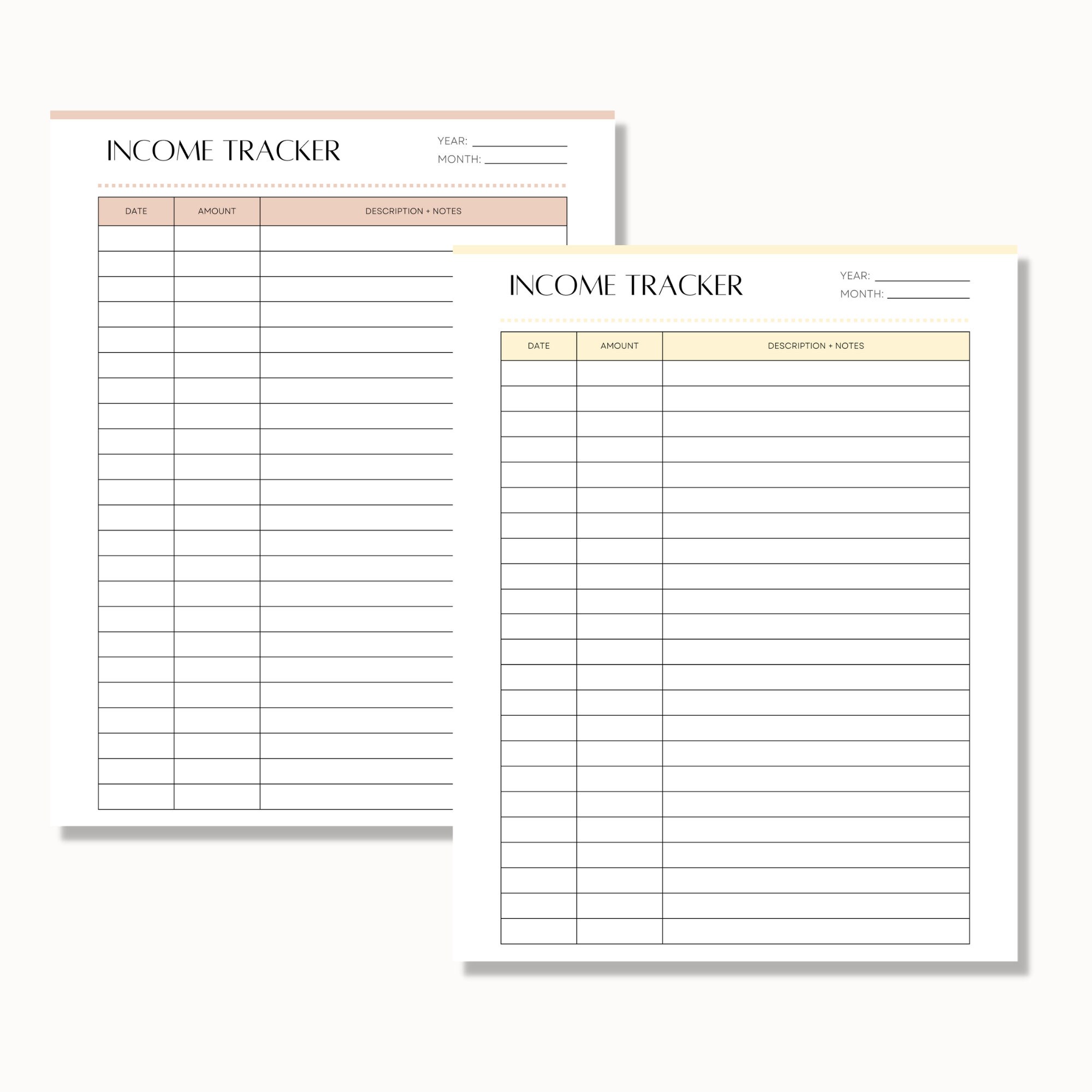 Printable Income Tracker Sheet, Income Planner, Finance Planner, Income ...