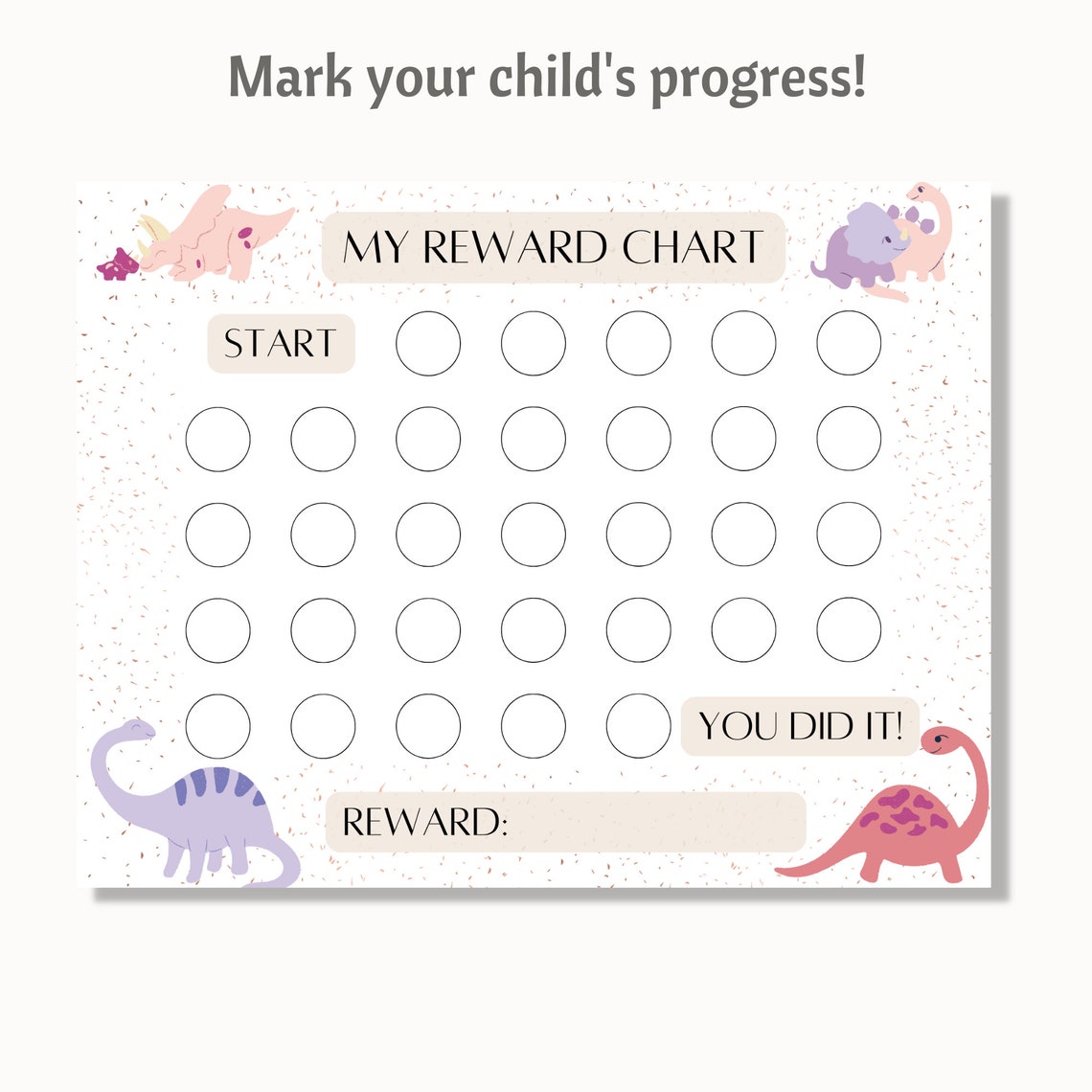 Dinosaur Reward Chart Printable Sticker Chart Dinosaur - Etsy