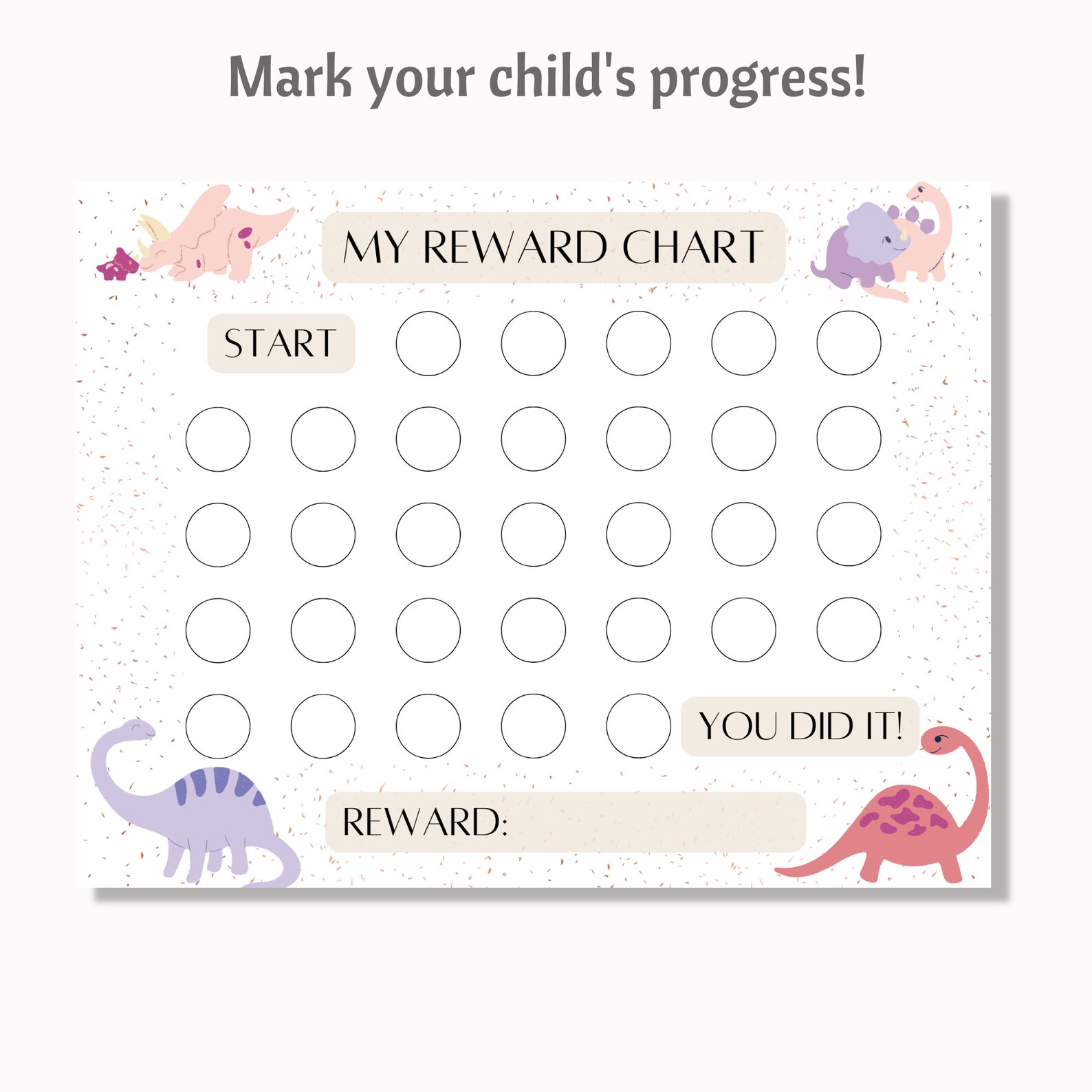 Dinosaur Reward Chart Printable Sticker Chart Dinosaur - Etsy