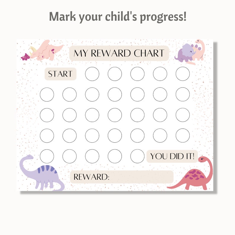 Dinosaur Reward Chart Printable Sticker Chart Dinosaur - Etsy