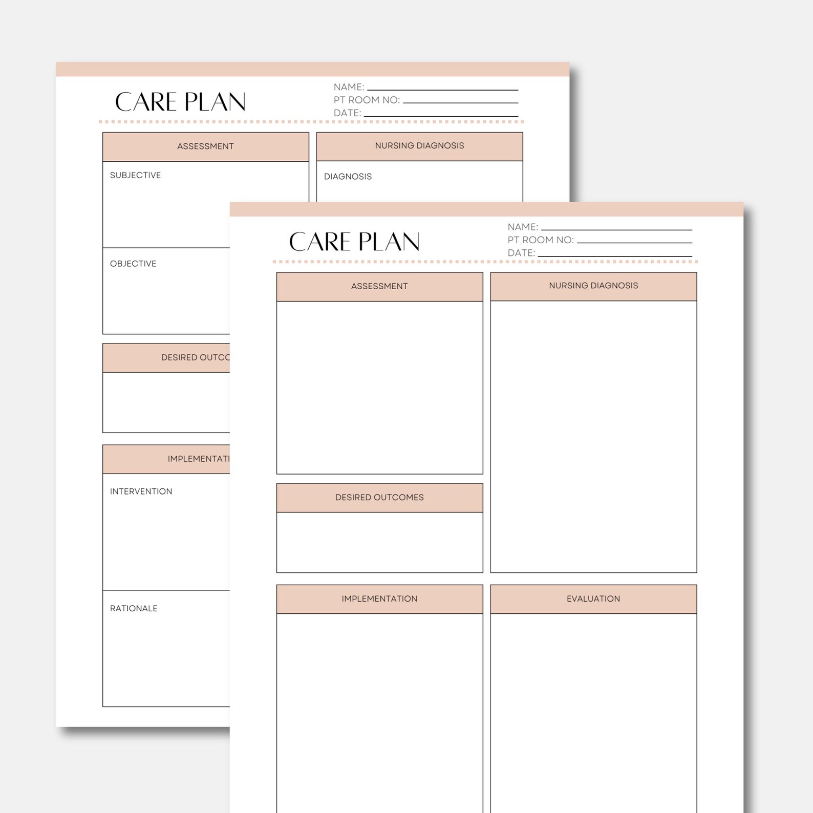 Printable Nursing Care Plan, Nurse Care Plan Template, Nursing Student ...