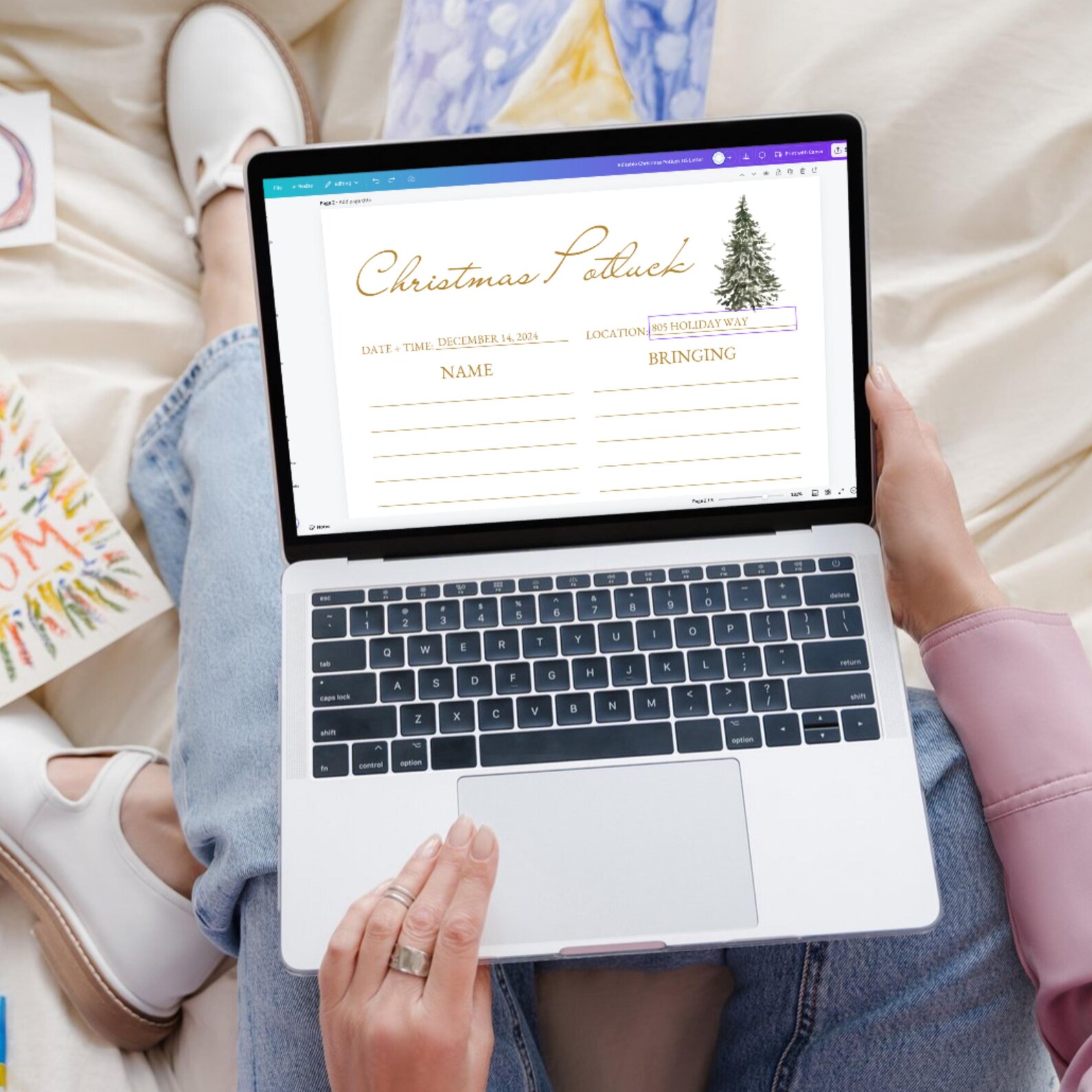 Editable Christmas Potluck Sign up Sheet Template, Holiday Potluck ...