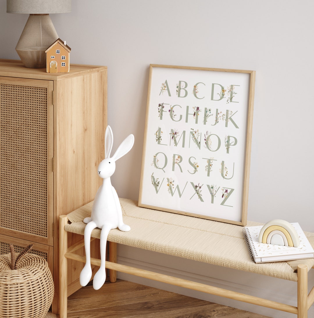 Floral Alphabet Poster, Wildflower Alphabet Poster, Printable Floral ...