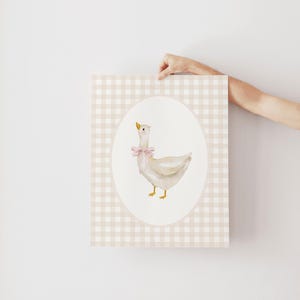 Goose Nursery Print Set, Vintage Goose Nursery Art, Baby Girl Nursery ...