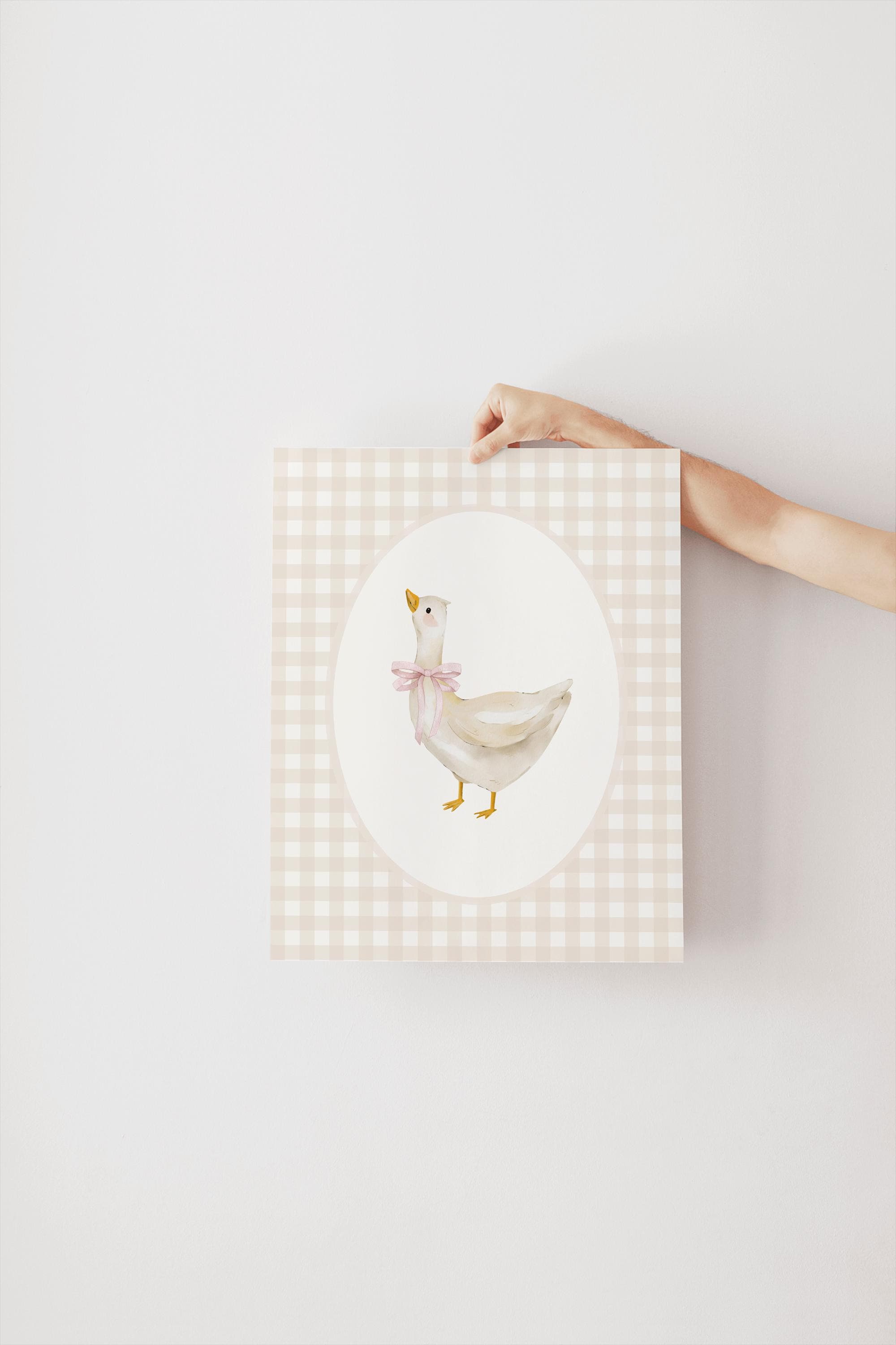 Goose Nursery Print Set, Vintage Goose Nursery Art, Baby Girl Nursery ...