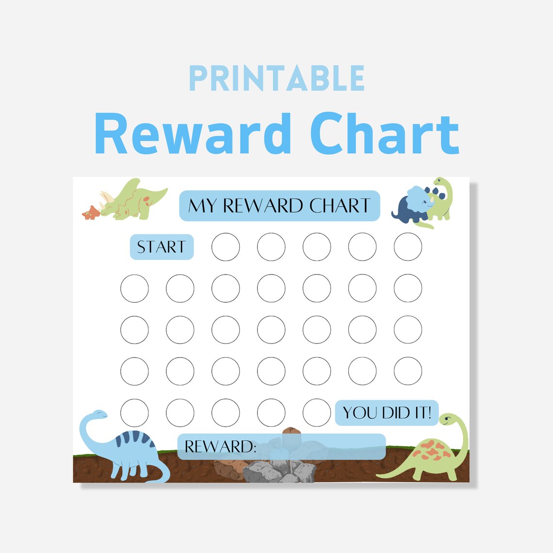 Dinosaur Reward Chart, Printable Sticker Chart, Dinosaur Chart, Routine ...