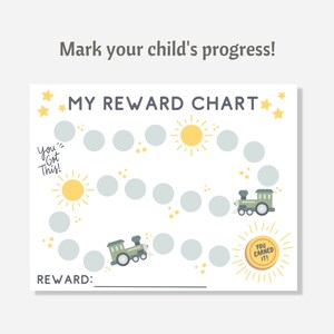 Train Reward Chart, Printable Sticker Chart, Toddler Reward Chart ...