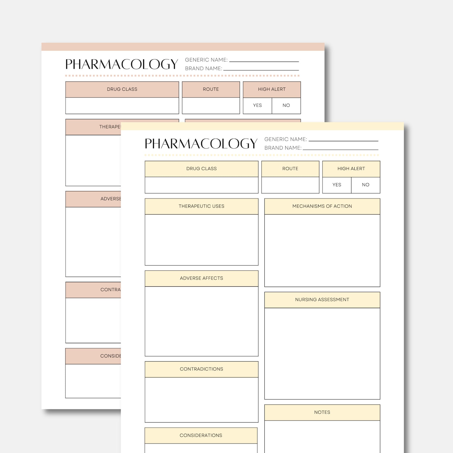 Printable Nursing Pharmacology Template, Pharmacology Notes, Nursing ...