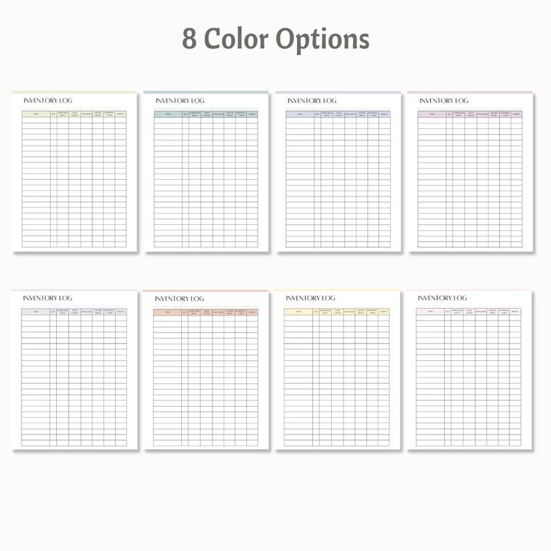 Printable Reseller Inventory Log, Inventory Spreadsheet, Inventory ...