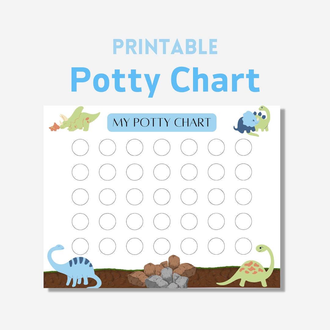 Dinosaur Potty Chart, Dino Potty Training Chart, Sticker Potty Chart ...