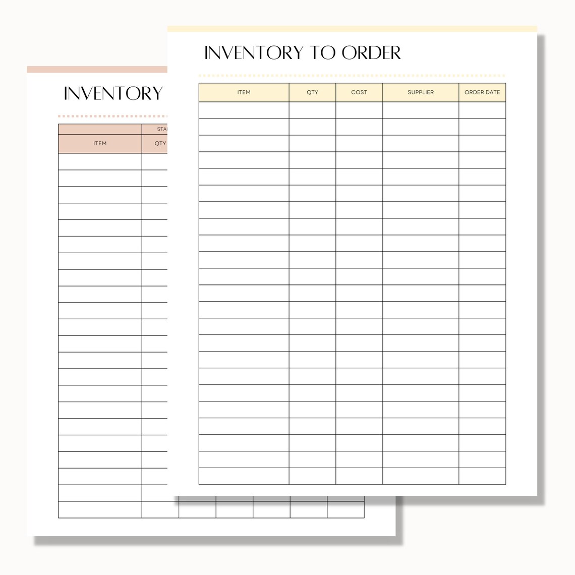 Printable Inventory Tracker, Inventory Log, Craft Business Supplies Log ...