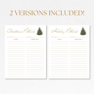 Christmas Potluck Sign up Sheet, Work Holiday Potluck Sign Up ...