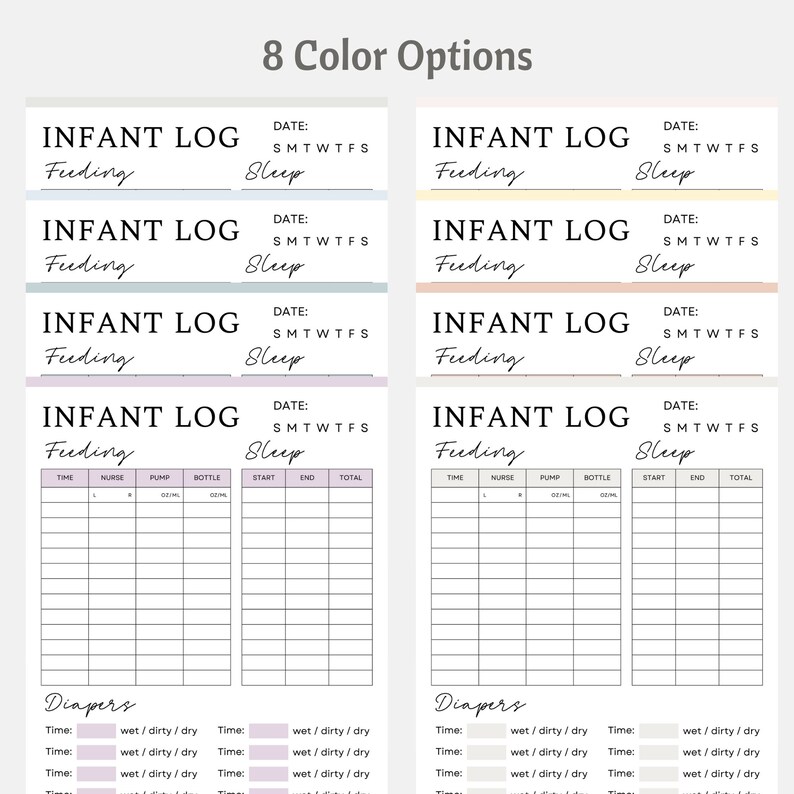 Newborn Daily Care Log, Infant Log, Breastfeeding Log, Postpartum Baby ...