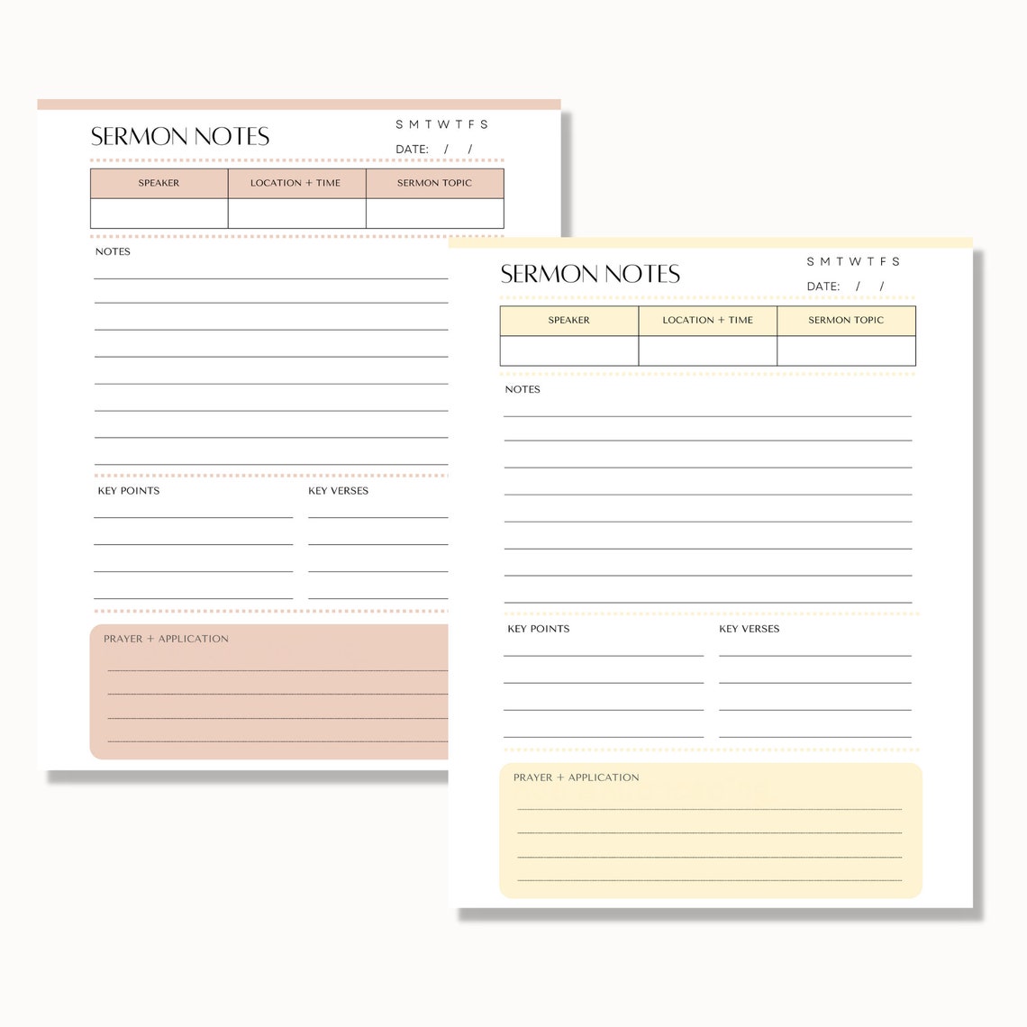 Printable Sermon Notes, Church Notes, Sermon Summary, Faith Journal ...