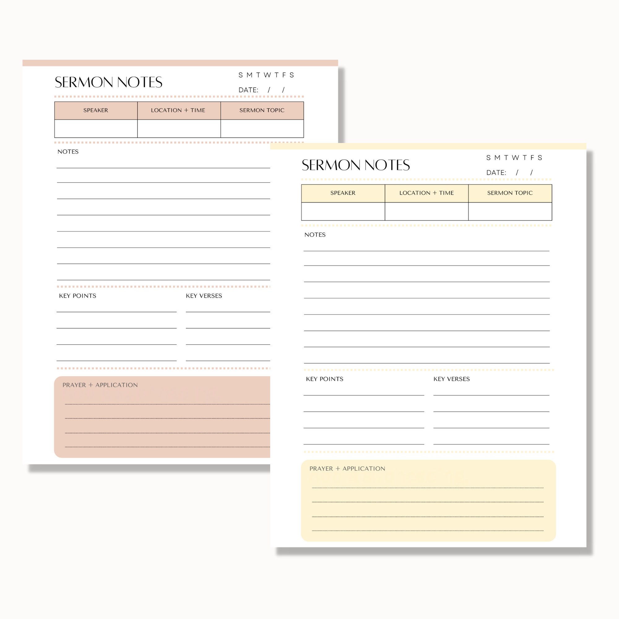 Printable Sermon Notes, Church Notes, Sermon Summary, Faith Journal ...