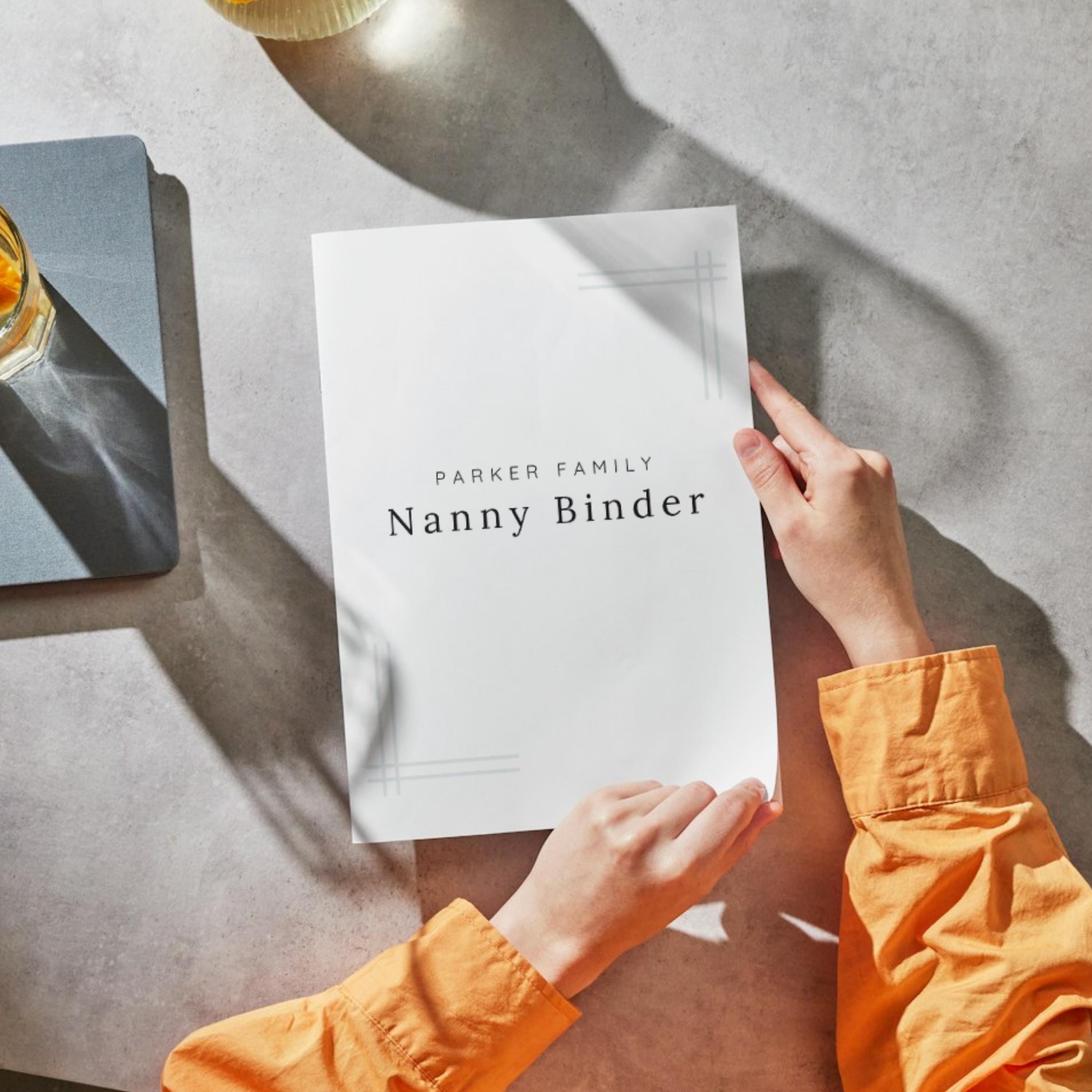 Nanny Binder, Editable Nanny Planner Template, Nanny Guide, Infant Log ...