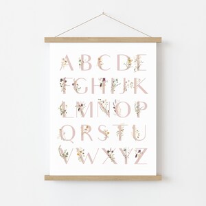 Set of 2 Wildflowers Alphabet Numbers Poster, Floral Alphabet Print ...