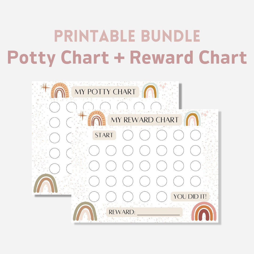 Boho Rainbow Reward Chart, Boho Rainbow Potty Chart, Printable Sticker ...
