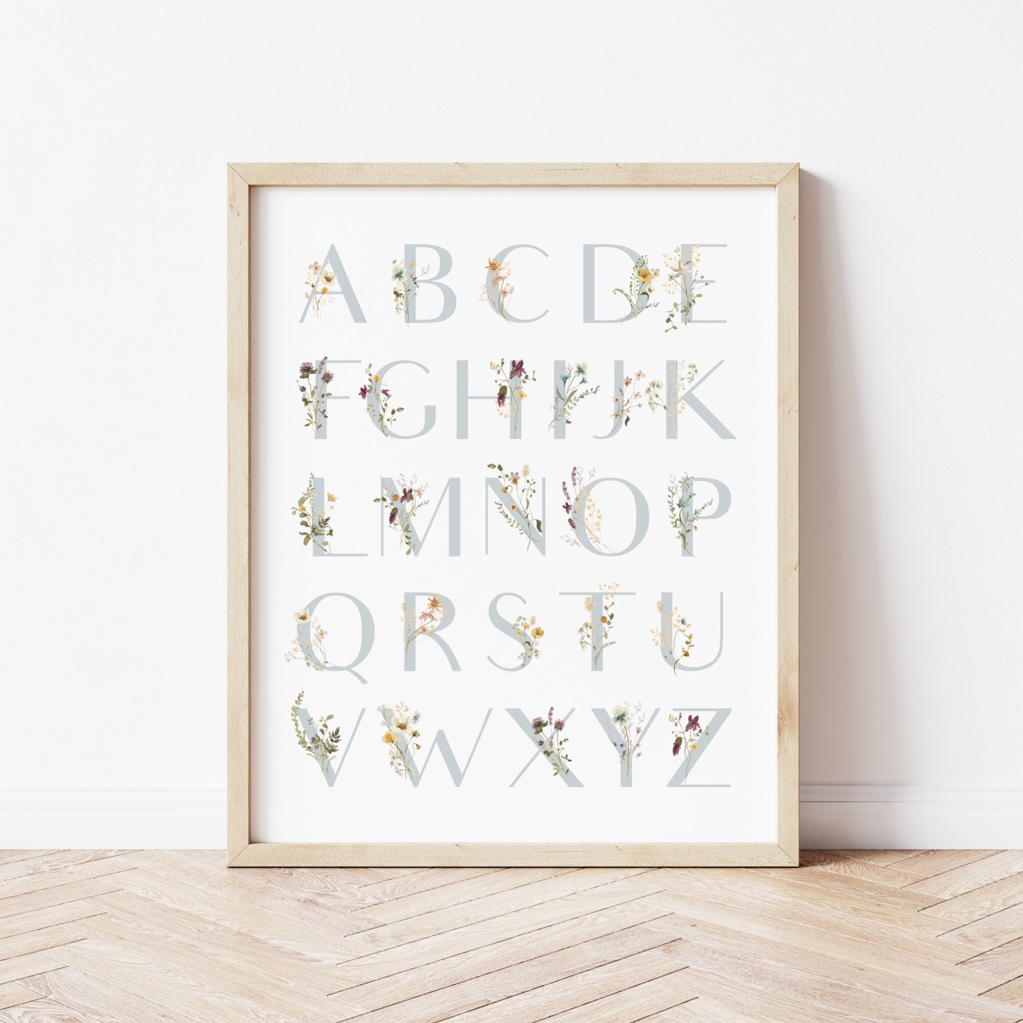 Wildflower Alphabet Poster, Floral Alphabet Print, Printable ...
